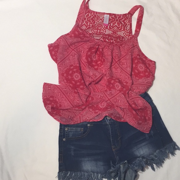 No Boundaries | Tops | Red Tiered Bandana Print Boho Top | Poshmark